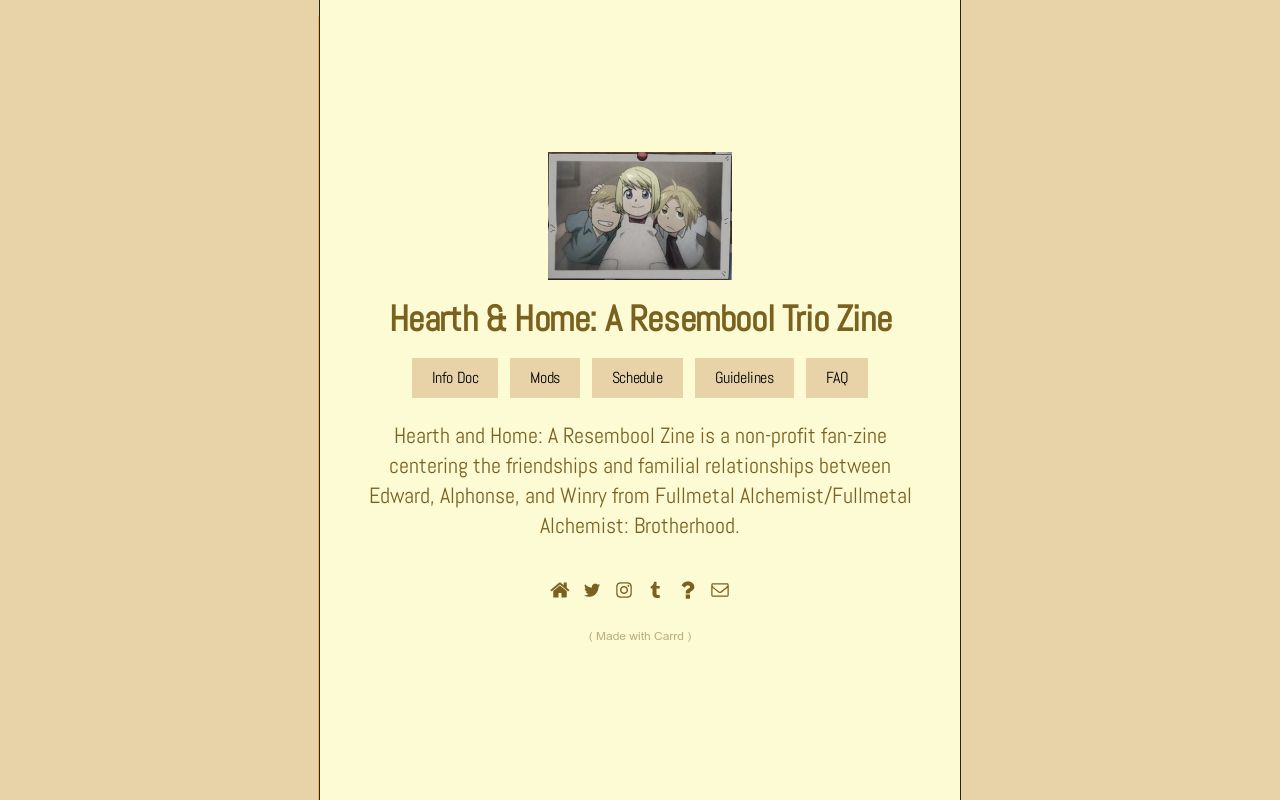 Hearth and Home: A Resembool Trio Zine